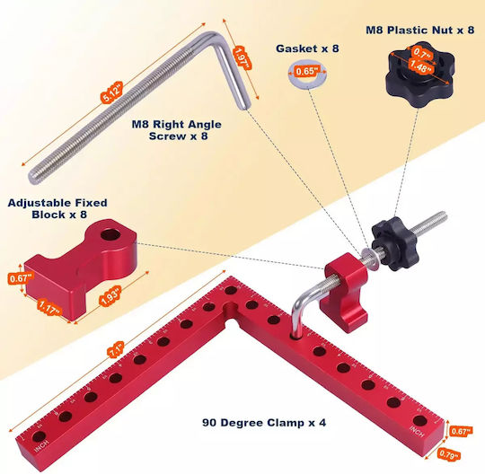 90 Degrees L-shaped Clamp Durable Aluminium Material Precise ...