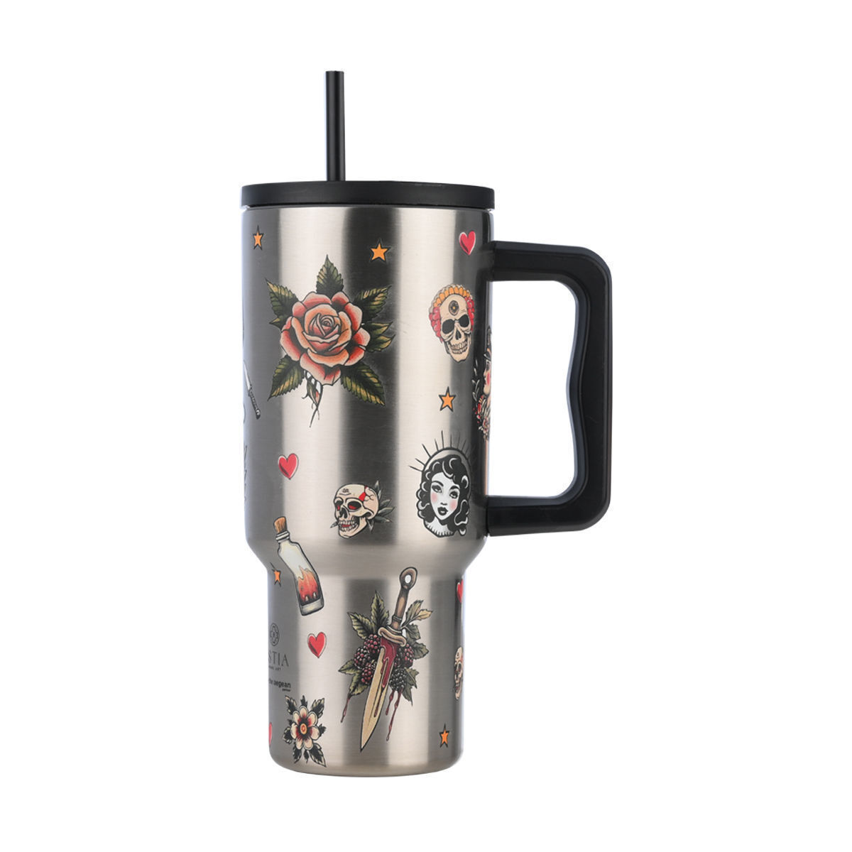 Estia Straw Tumbler XL Save the Aegean Ανακυκλώσιμο Handled Tumbler ...