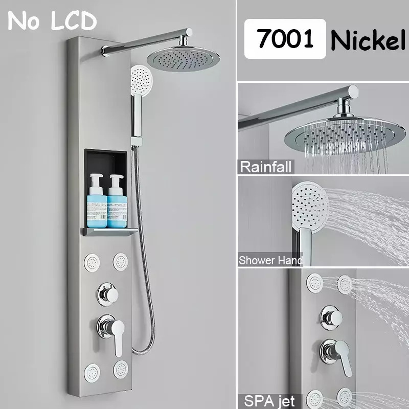 Rainfall Shower Panel System Spa Body Jets Lcd Temperature Display ...