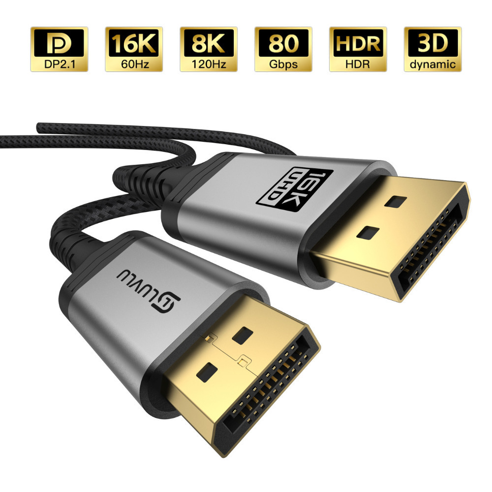 Luvlu Display Port 2.1 Cable Dp To Dp 16k@60hz 8k@120hz 4k@240hz Speed ...