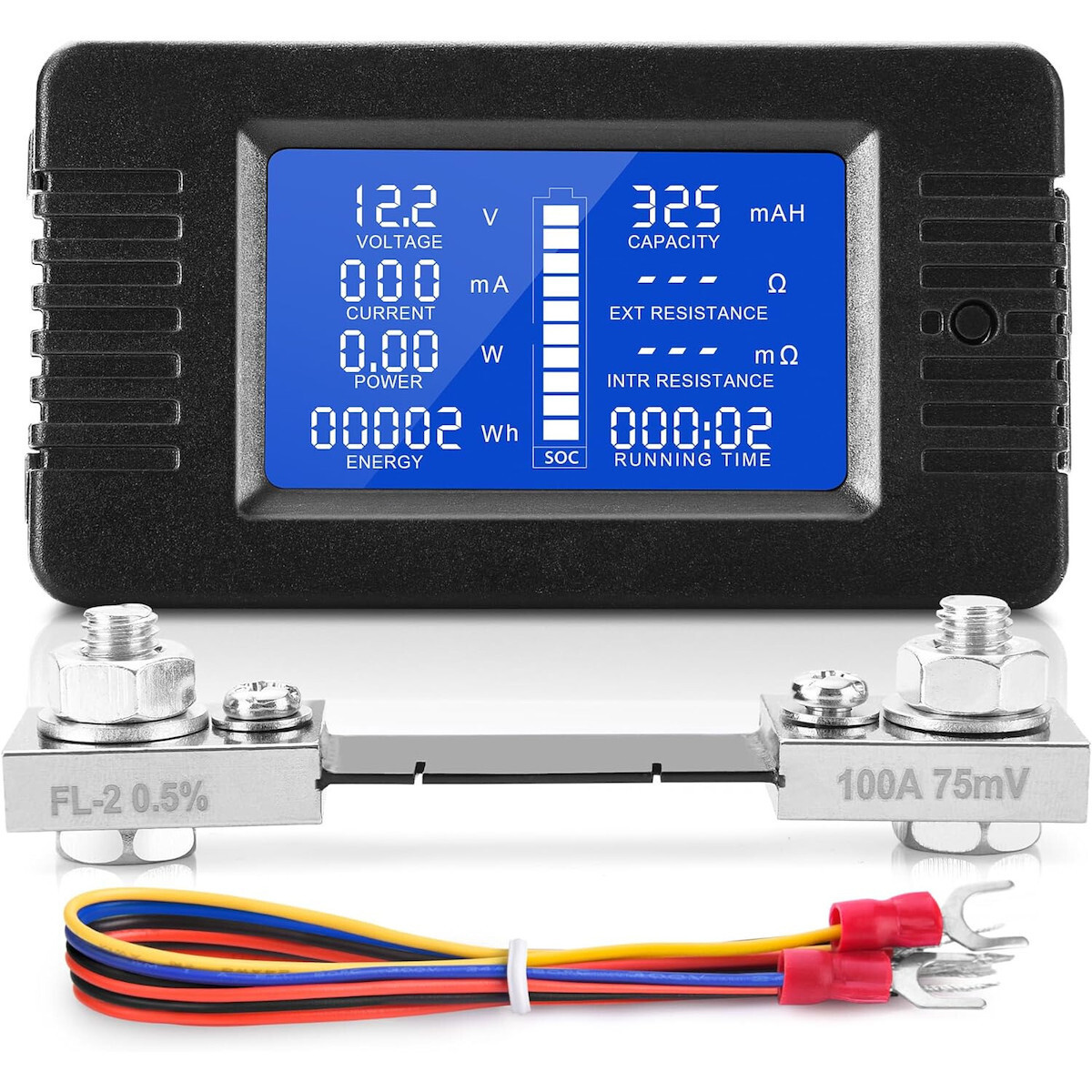 Digital Panel Wattmeter Voltmeter Ammeter Shunt Connection Wires Dc 0 ...