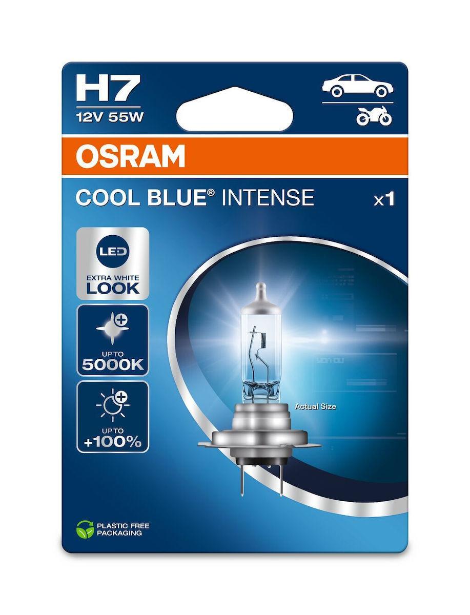 Osram Λάμπα Αυτοκινήτου Cool Blue Intense Next Gen H7 Αλογόνου 5000K ...