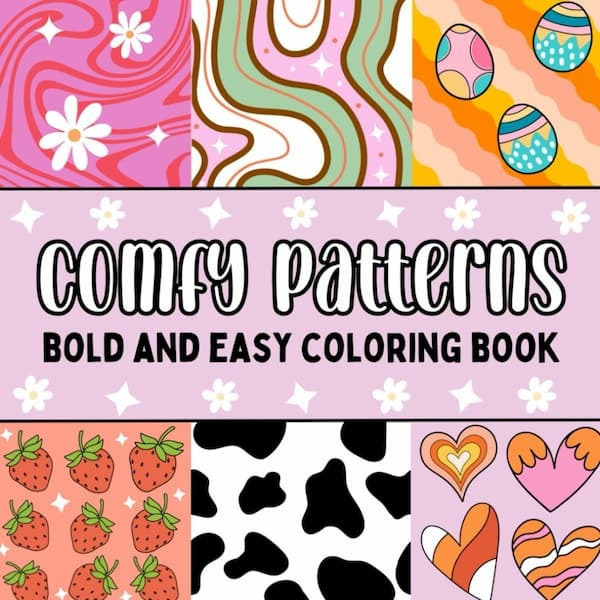 Coco Wyo Comfy Pattern Coloring Book Bold Easy Designs 72 Pages ...
