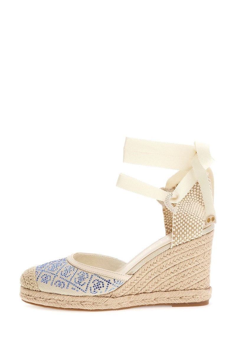 Guess Καλοκαιρινές Γυναικείες Πλατφόρμες σε Στυλ Εσπαντρίγιας Μπλε ...