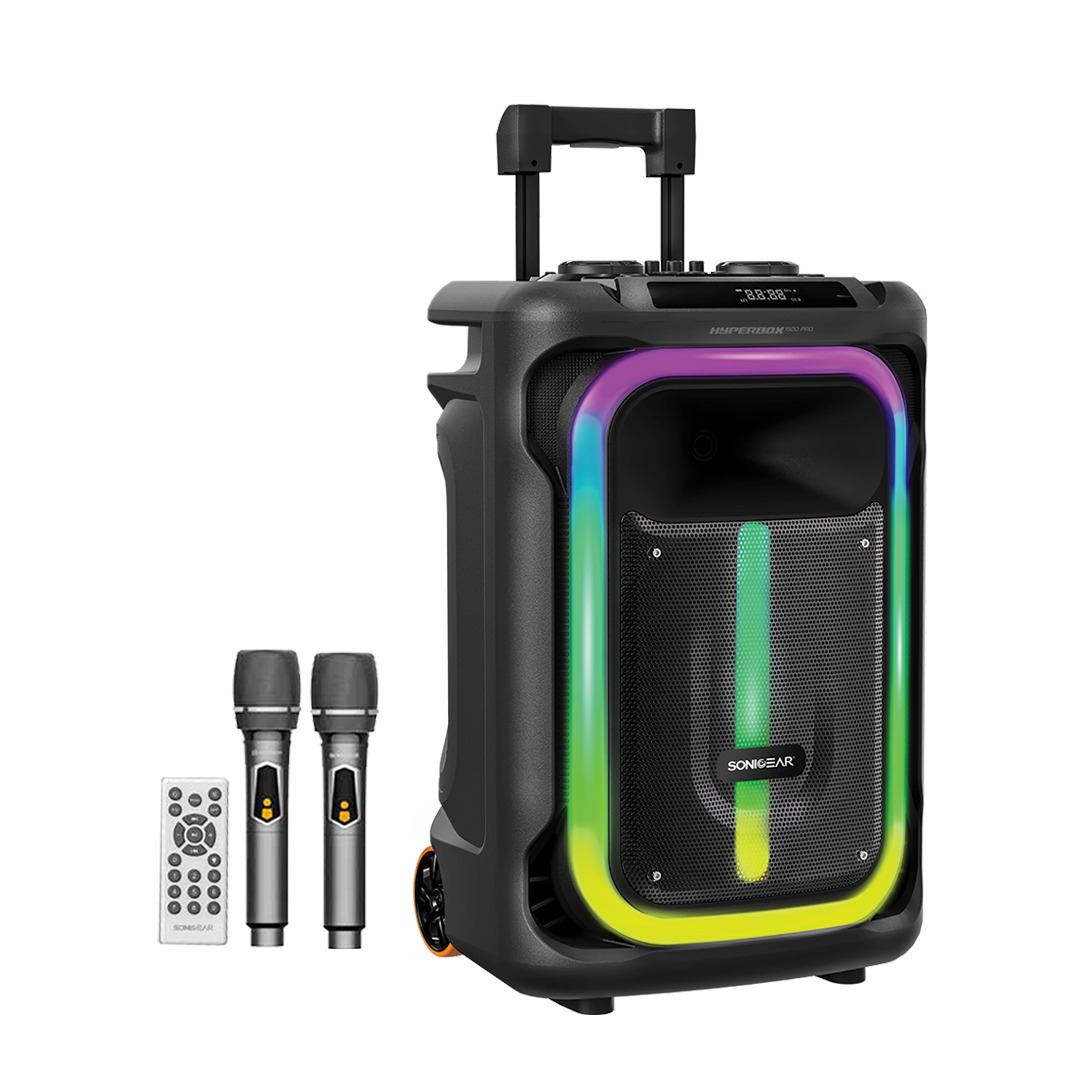 Sonic Gear Σύστημα Karaoke με Ασύρματα Μικρόφωνα Hyperbox 1500 Pro HB-PRO1500 σε Μαύρο Χρώμα ...
