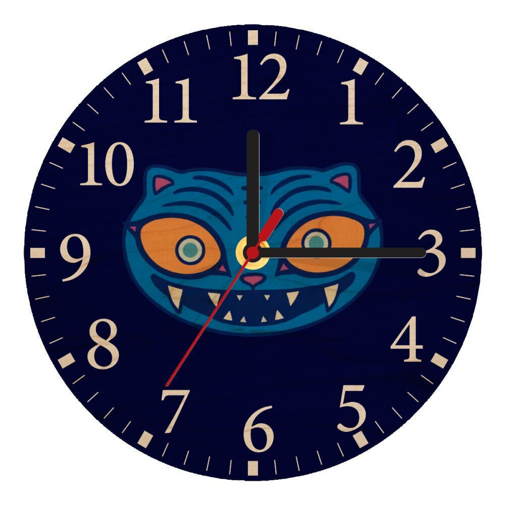 Koupakoupa Huntrix Derpy The Blue Tiger Ρολόι Τοίχου Ξύλινο Μπλε Ø20cm ...