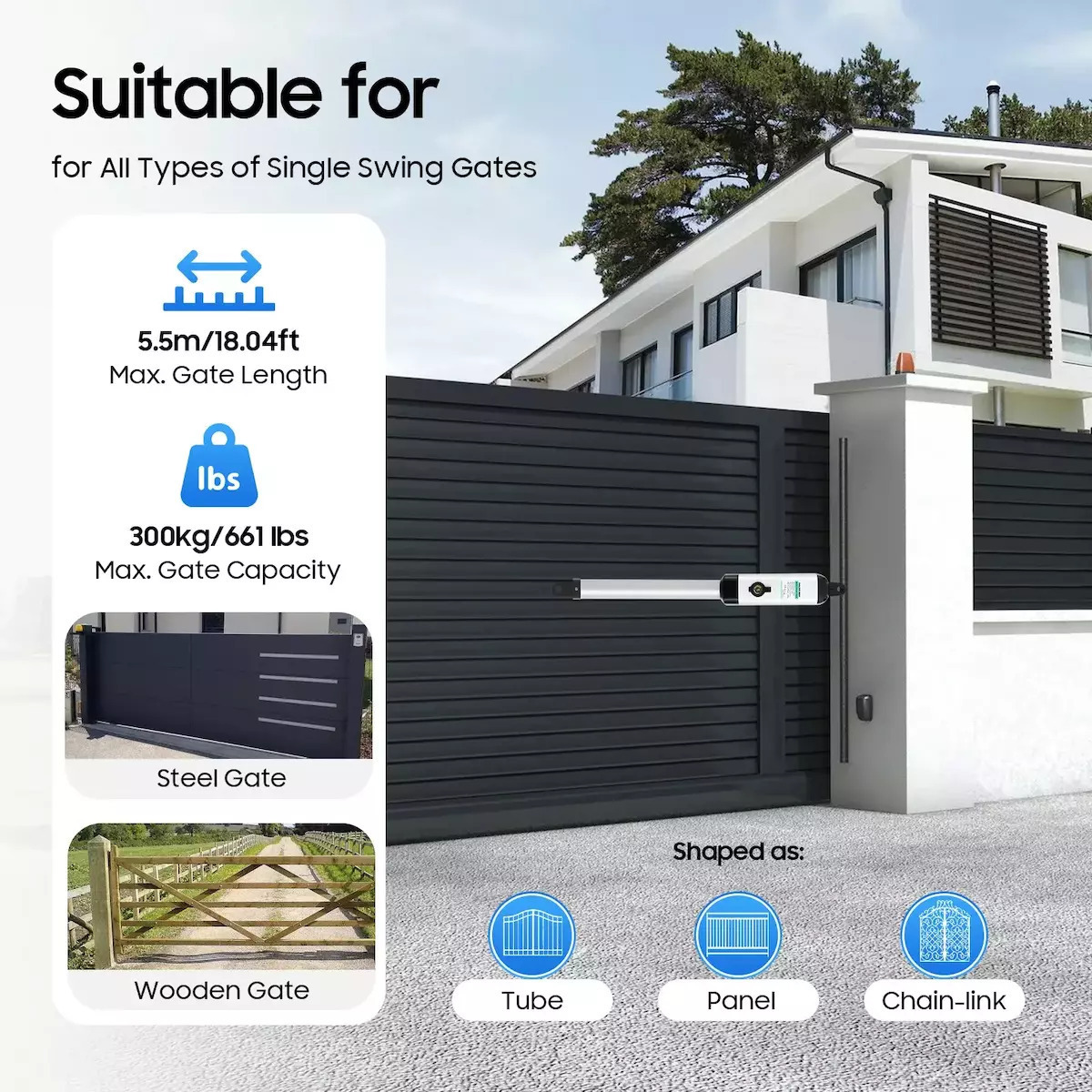 Gate Operator 24 V Dc 50 W Power 300 Kg Load Capacity 385 Mm Stroke 16 ...