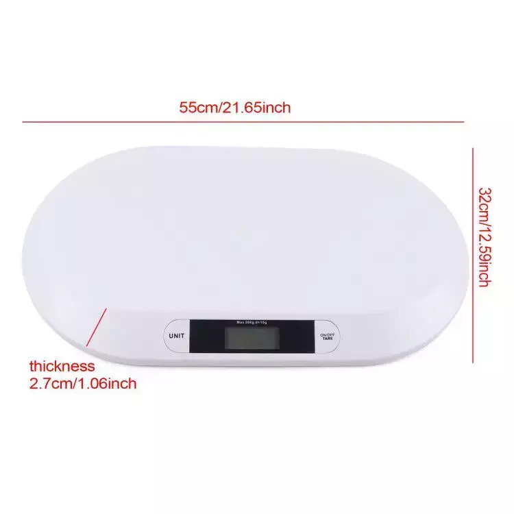 Baby Scale Max Weight 20kg Tare Function Automatic Shut Off White ...