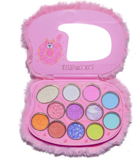 Paletă Fard de Pleoape Kevin Coco Roz Fuzzy 12 Culori 15 X 10.5 X 3 Cm ...