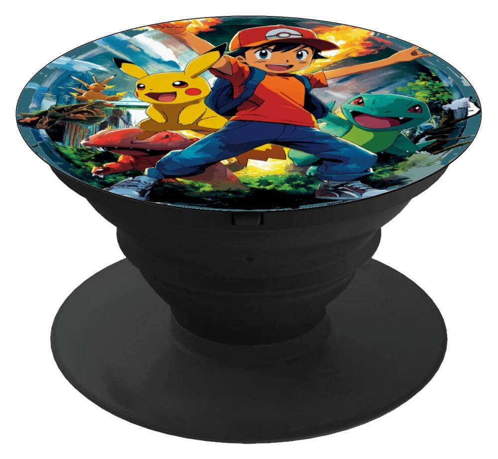 Ash Ketchum & Pikachu Phone Holders Stand Μαύρο Βάση Στήριξης Κινητού ...