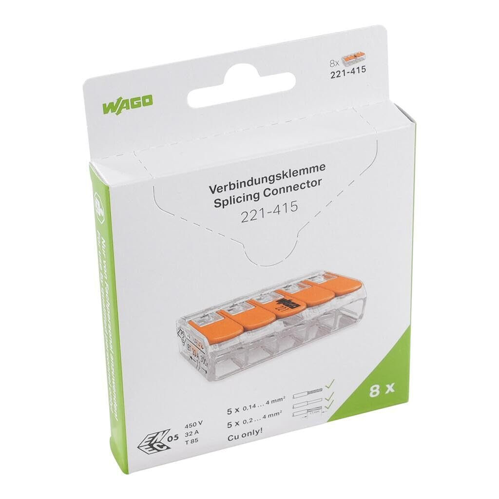 Wago Connection Terminals 221-415 5-pole Up To 4 Mm² Compact Cable ...