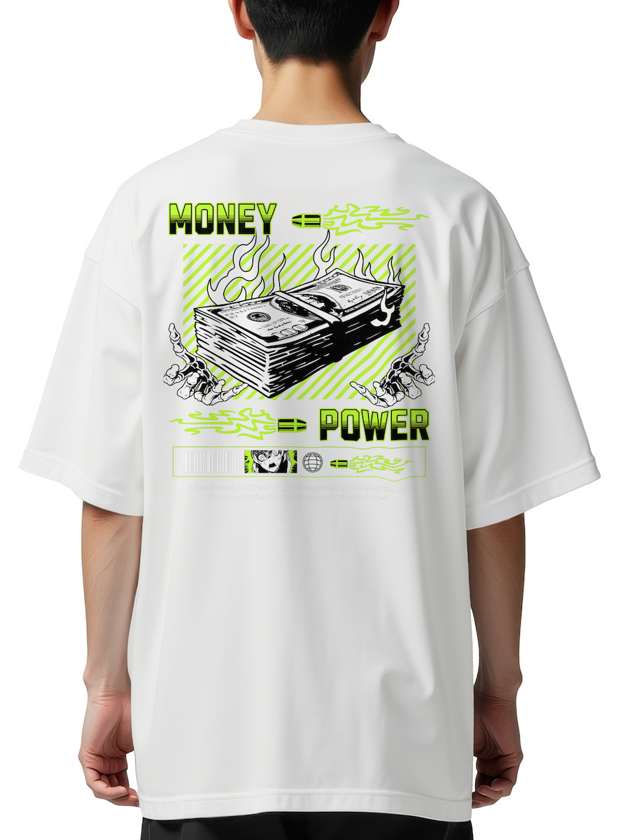 Oversized T-shirt Money Power Pop Culture White | Skroutz Cyprus
