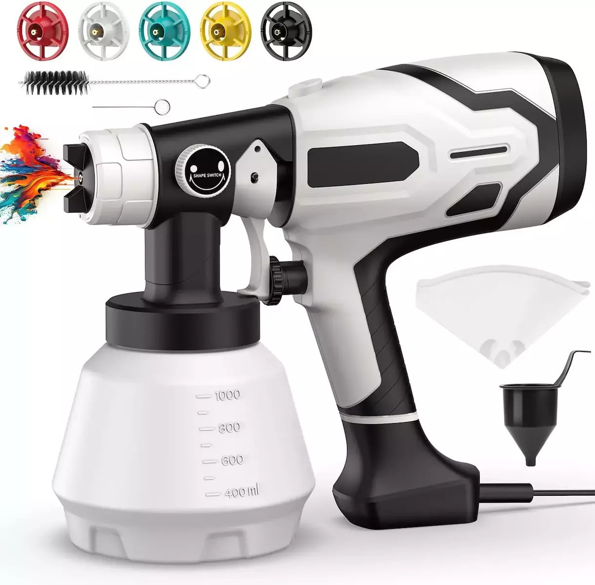 Pistol de Vopsit 5 Duze Modele de Pulverizare Reglabile 220V Stecher UE ...