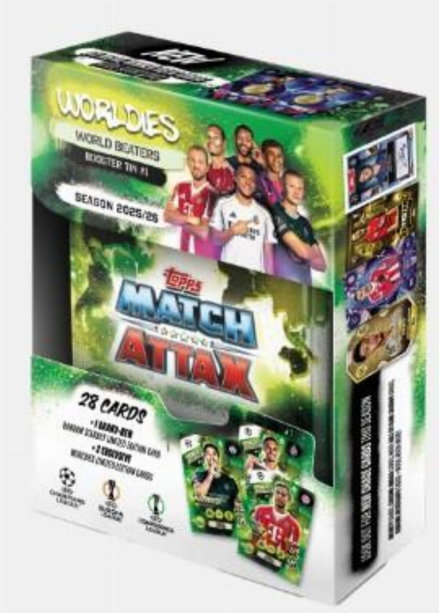 Topps Match Attax Worldies 2025-26 World Beaters Mini Tin #1 32 Cărți ...
