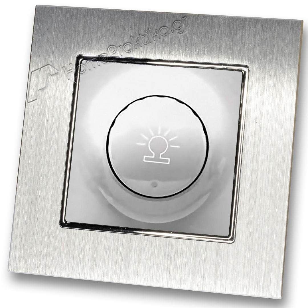 Rheostat Simplu Dimmer 500W Argintiu Mat Ramă Argintie Metalică Hseries ...