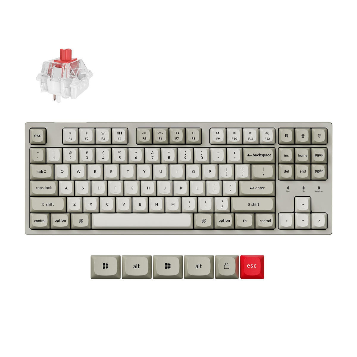 Keychron C1 Pro 8K Gaming Μηχανικό Πληκτρολόγιο με Keychron Super Red ...