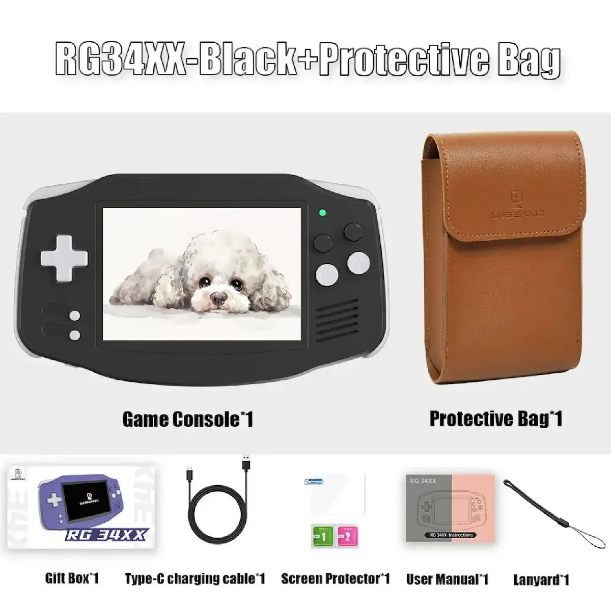 Handheld Game Console Ips Screen Expandable Storage Black Bag 256g 11k ...