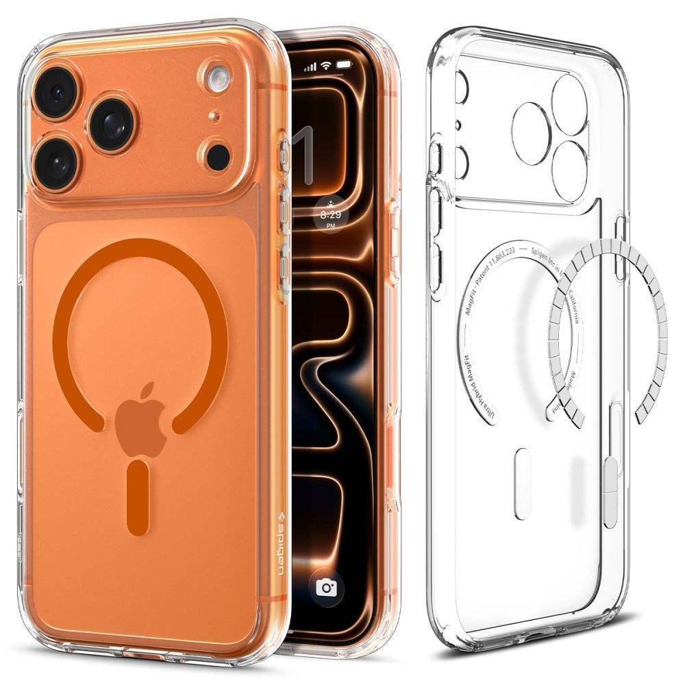 Spigen Ultra Hybrid MagFit Bumper Σιλικόνης Clear Orange (iPhone 17 Pro ...