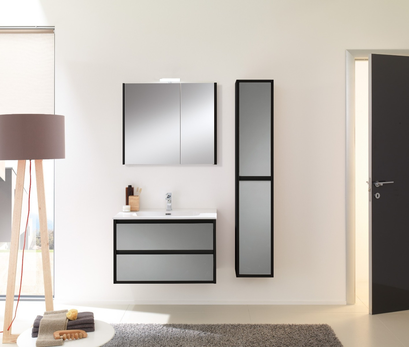 Piccadilly 2007300013 Στήλη Μπάνιου Δαπέδου Μ30xΒ27xΥ160cm Μαύρη ...