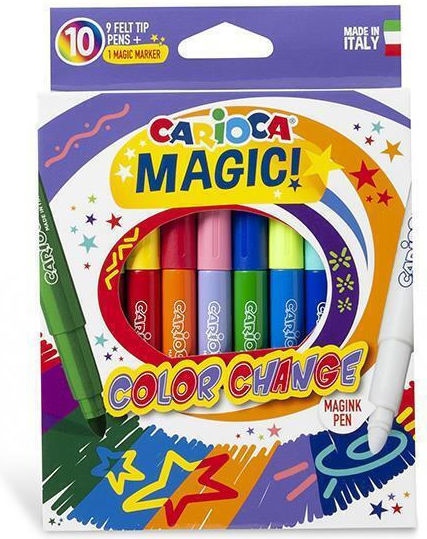 Carioca Magic Color Change Μαρκαδόροι Ζωγραφικής 6mm Μαγικοί Σετ 10 ...