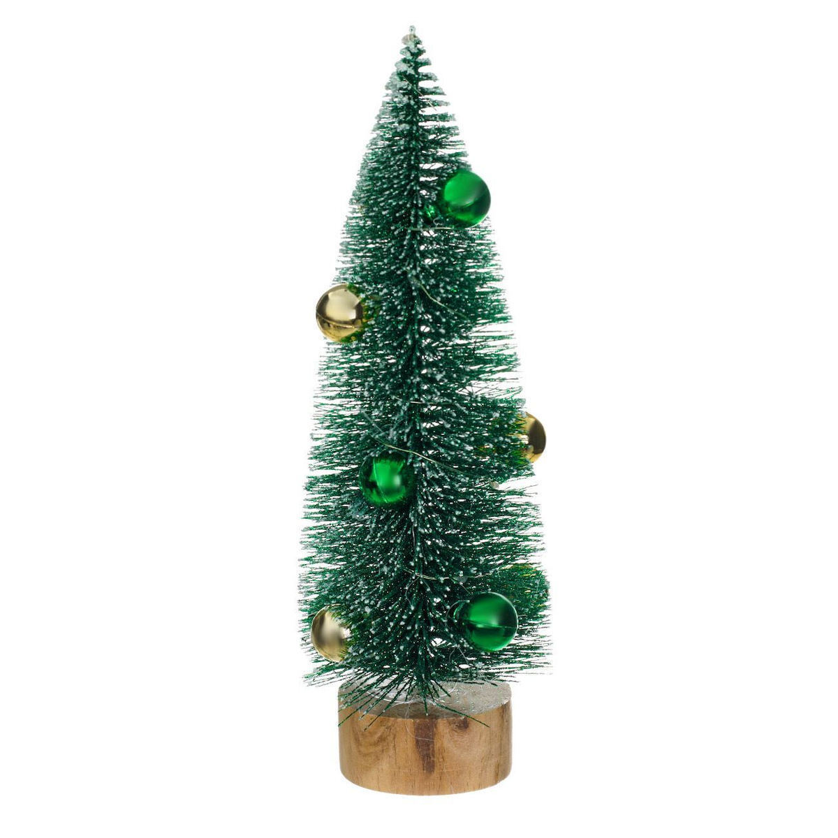 Decorative Christmas Bauble Led 25cm Green Green Gold Ornaments Wooden ...