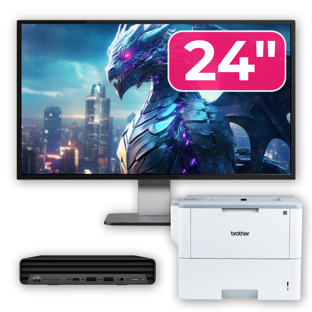 HP ProDesk 400 G6 Mini + 24 Inch Monitor & εκτυπωτής Brother HL-L6300DW ...