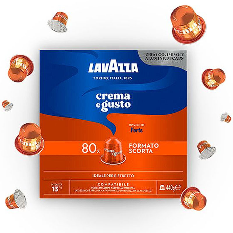 Κάψουλες Lavazza Espresso Crema&gusto Forte Συμβατές Nespresso 80τμχ ...