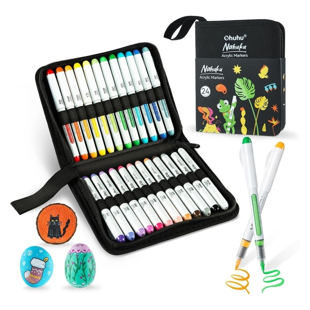 Ohuhu Acrylic Neon Drawing Markers 1.5mm Set 24pcs | Skroutz.mt
