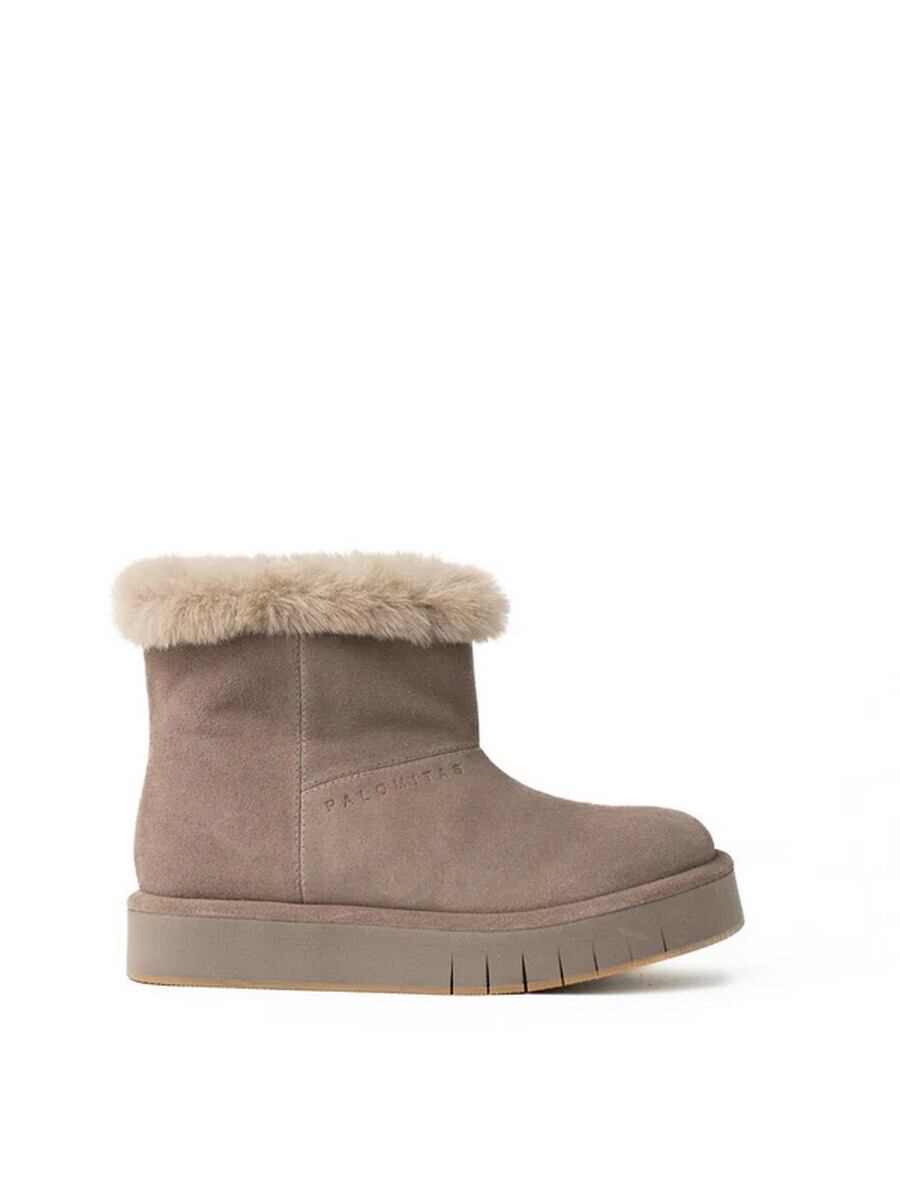 Palomitas Suede Γυναικεία Μποτάκια με Πλατφόρμα Γκρι F25KATIO/TAUPE ...