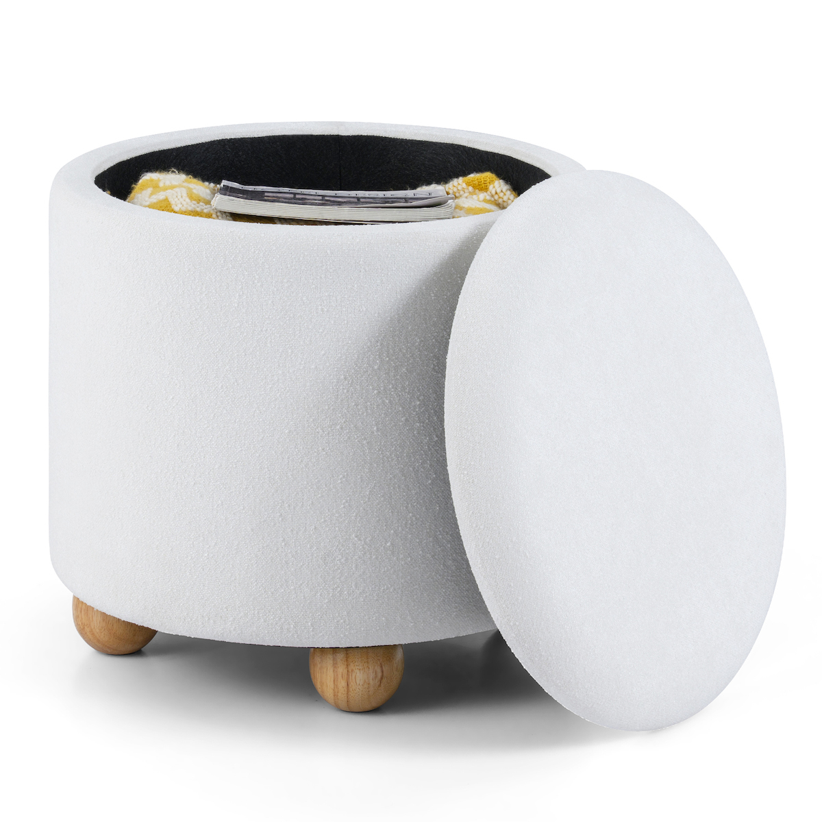 Σκαμπό Υποπόδιο με Αποθηκευτικό Χώρο Ξύλινο Λευκός JV12927MS | Skroutz.gr