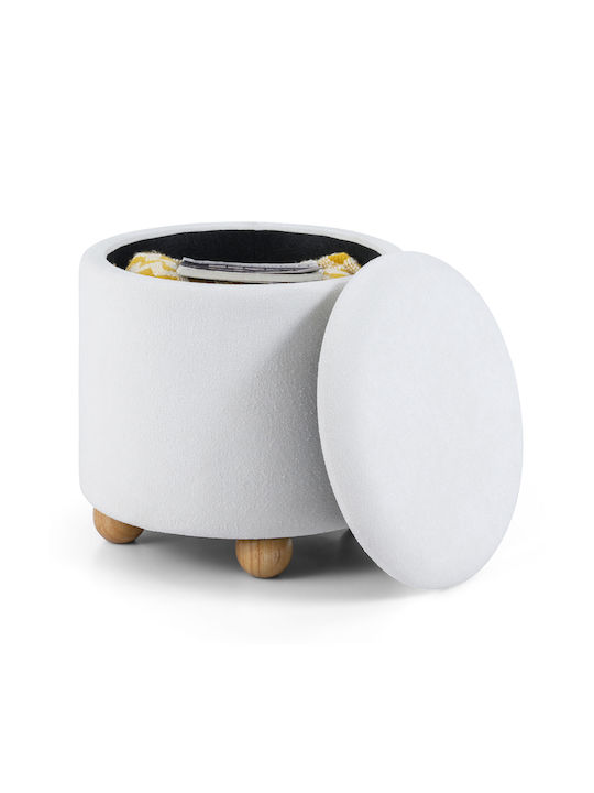 Σκαμπό Υποπόδιο με Αποθηκευτικό Χώρο Ξύλινο Λευκός JV12927MS | Skroutz.gr