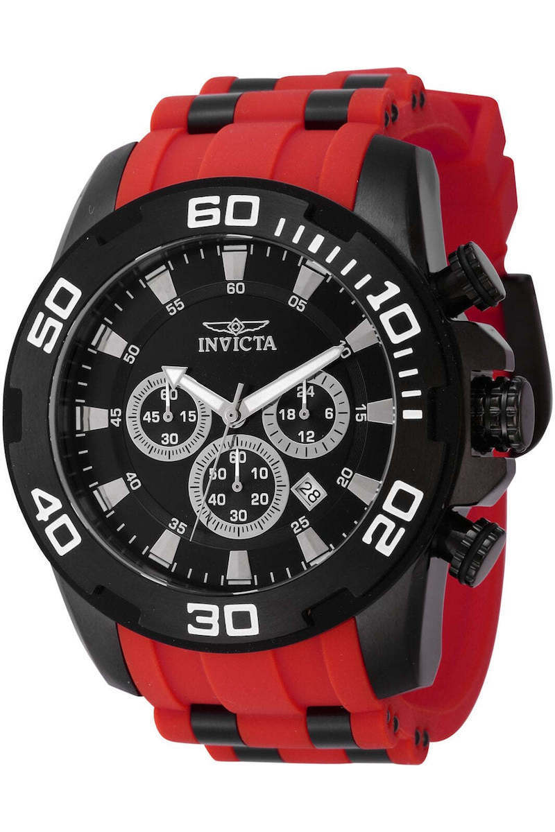 Invicta Pro Diver Scuba Ανδρικό Ρολόι 50mm Μπαταρίας με Κόκκινο ...
