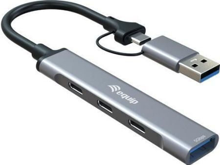Equip USB 3.2 Hub 4 Θυρών με σύνδεση USB-A / USB-C Γκρι 128969 | Skroutz.gr