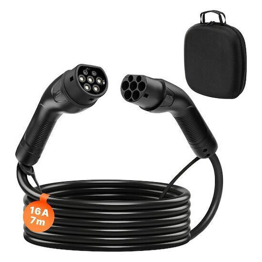 Charging Cable Electric Vehicles Ev Type 2 Black 16 A Length 7 m Max 11 ...