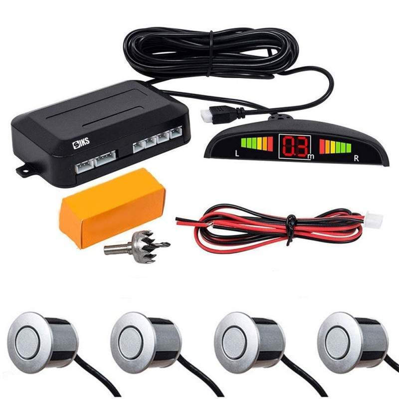 Siks Parking Sensors 4 Sensors LED Display Sound Light Metric Warning ...