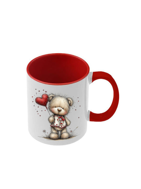 Κούπα Αγίου Βαλεντίνου Cute Animal Κόκκινη Λαβή Εσωτερικό | Skroutz.gr